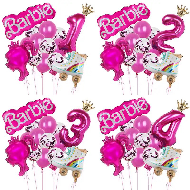 Jual Paket Balon Barbie Angka Sepatu Roda Mahkota | Shopee Indonesia