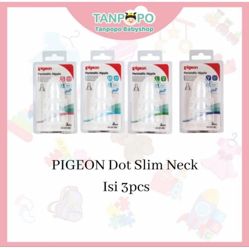 Jual Pigeon Peristaltic Dot Slim Neck ( 1 set isi 3pcs ) | Shopee Indonesia