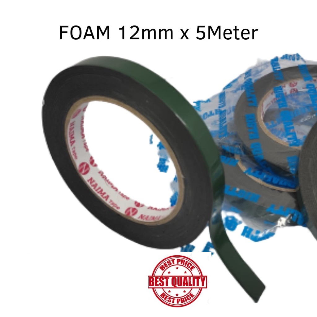 Jual Double Tape Foam Lebar 1,2cm x panjang 5meter / Double Tip Hijau ...