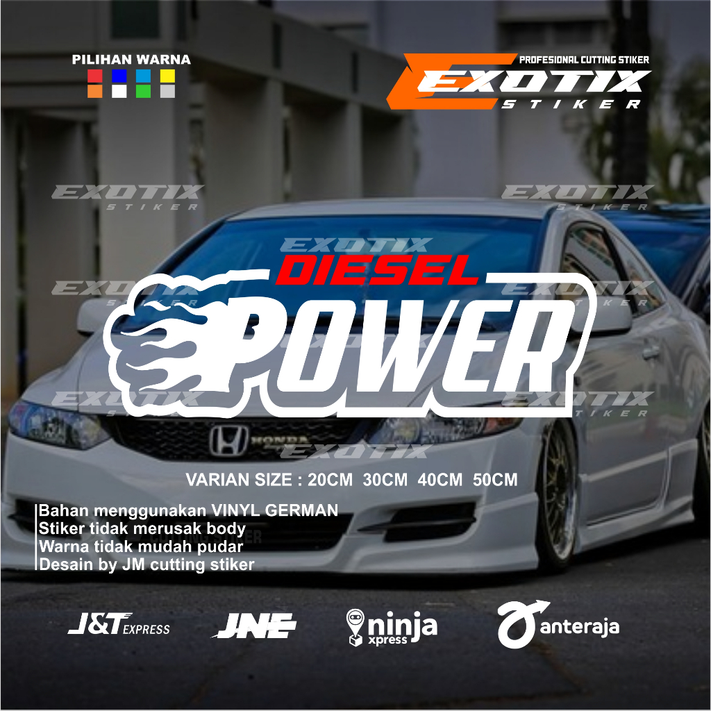 Jual Stiker sticker kaca diesel power stiker kaca mobil stiker truk ...