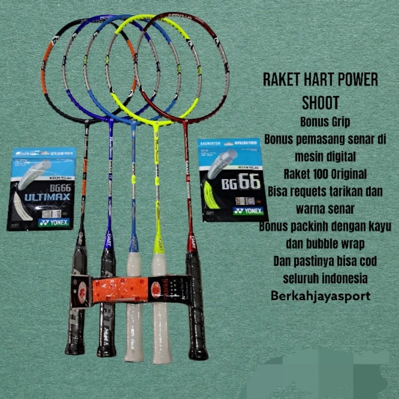 Jual Raket badminton hart power shoot tarikan 30 lbs origanal | Shopee ...