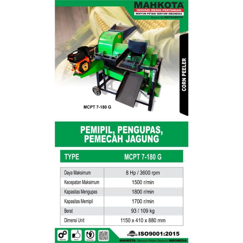 Jual Mesin Kupas & Pipil Jagung Mahkota MCPT 7-180 G | Shopee Indonesia