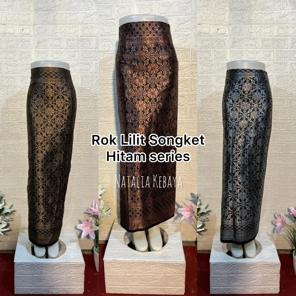 Jual NATALIA KEBAYA Rok Songket Lilit Hitam Series || Rok Lilit Batik ...