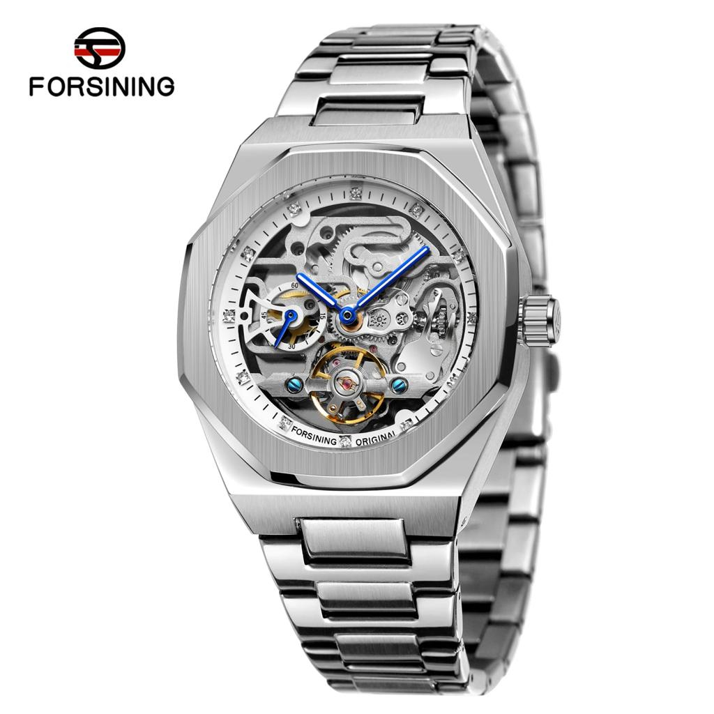 Jual Jam Pria FORSINING Automatic Tourbillon Original Silver Dial Water ...