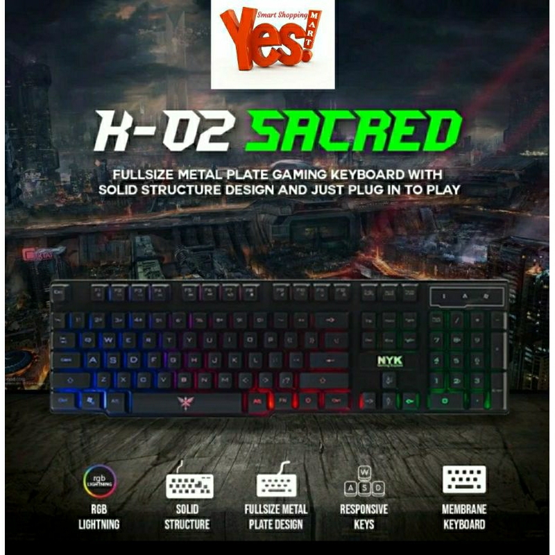 Jual Keyboard Gaming NYK K02 K-02 Sacred | Shopee Indonesia