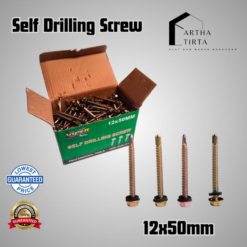 Jual Baut Drilling 12x50 12x30 1 Box isi 200 pcs / Baut Roofing ...