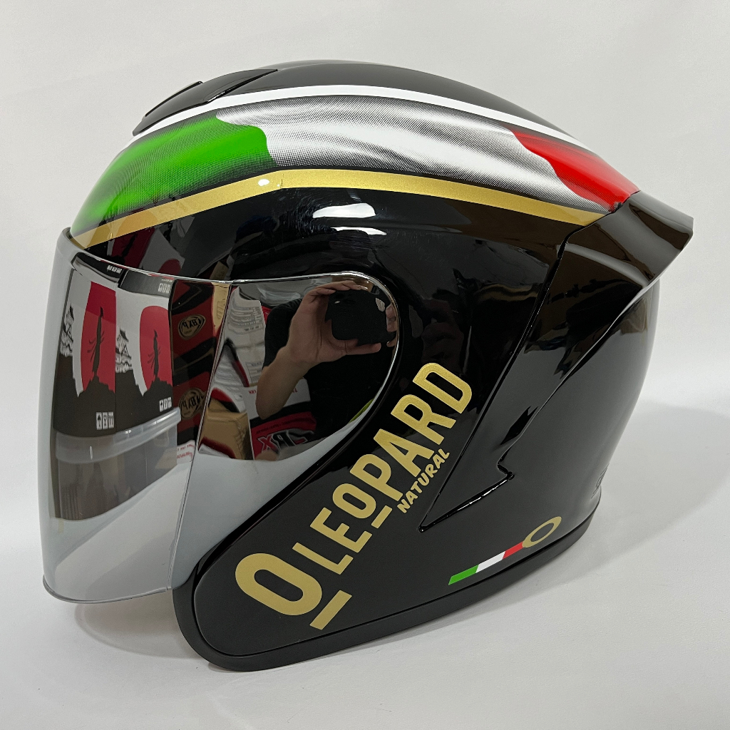 Jual Helm CRX AK-1 Leopard (Gold) hitam Glossy - Motif - Helem Helmet ...