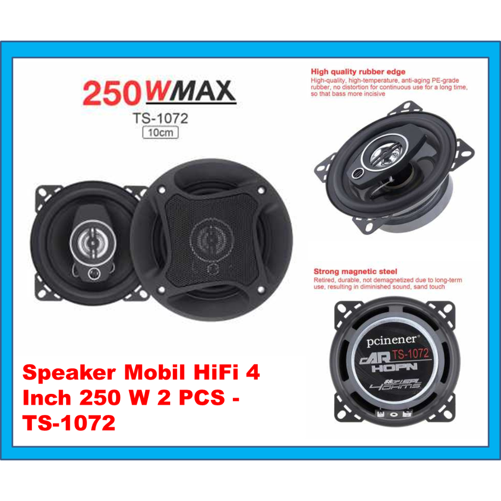 Jual Speaker Mobil HiFi 4 Inch 250W Pcinener Speaker Mobil HiFi 4 Inch ...
