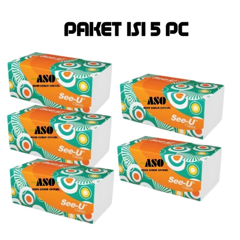 Jual [ PAKET ISI 5 ] TISU tissue SEE-U 250 Sheet 2ply PROMO ...