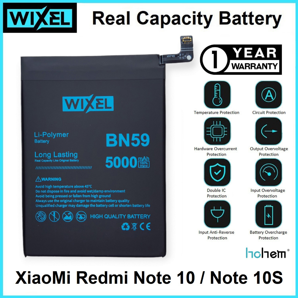 Jual WIXEL Baterai XiaoMi Redmi Note 10 / Note 10S BN59 Double Power ...