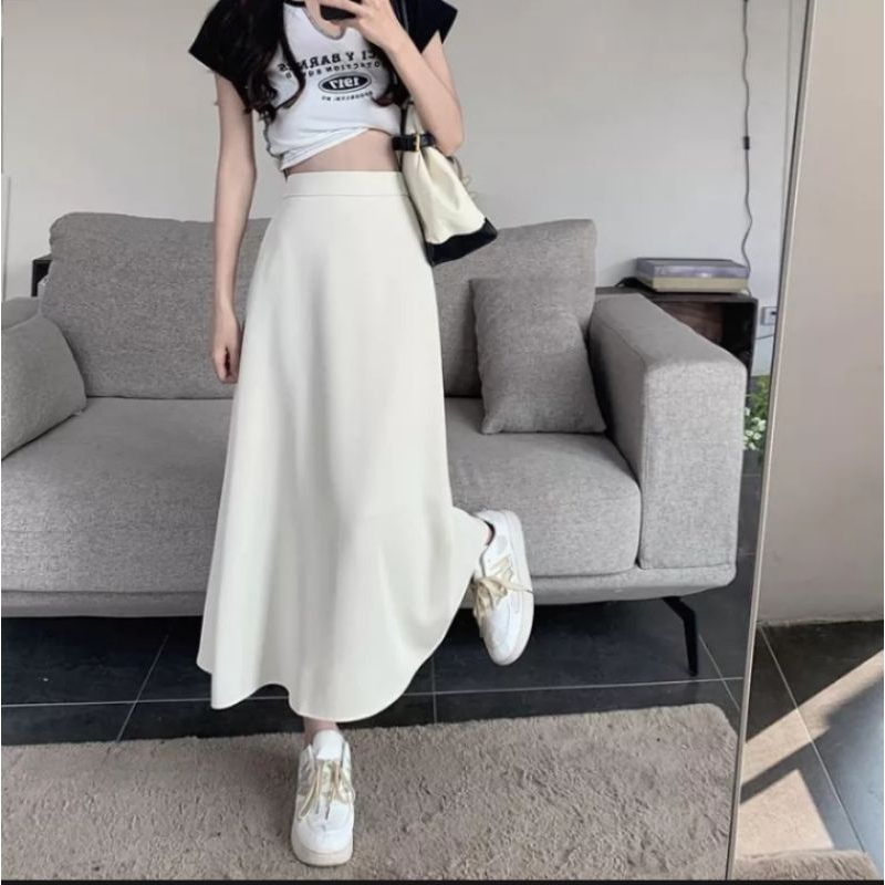 Jual Rok Skirt Polos Wanita Korean style Bahan Premium Crinkle Airfow ...