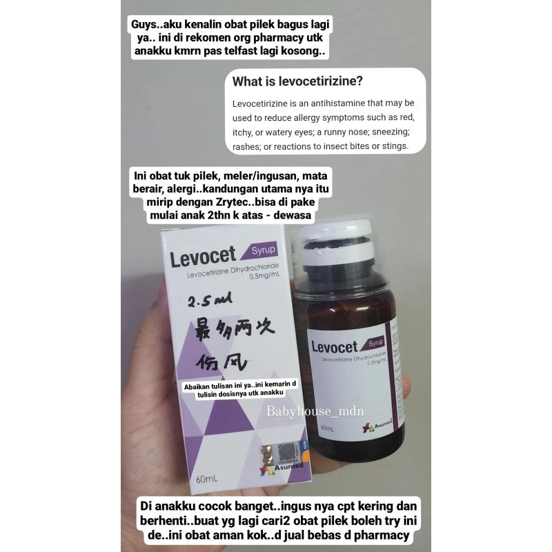 Jual Levocet Syrup | Pilek Anak | Original Malaysia | Shopee Indonesia