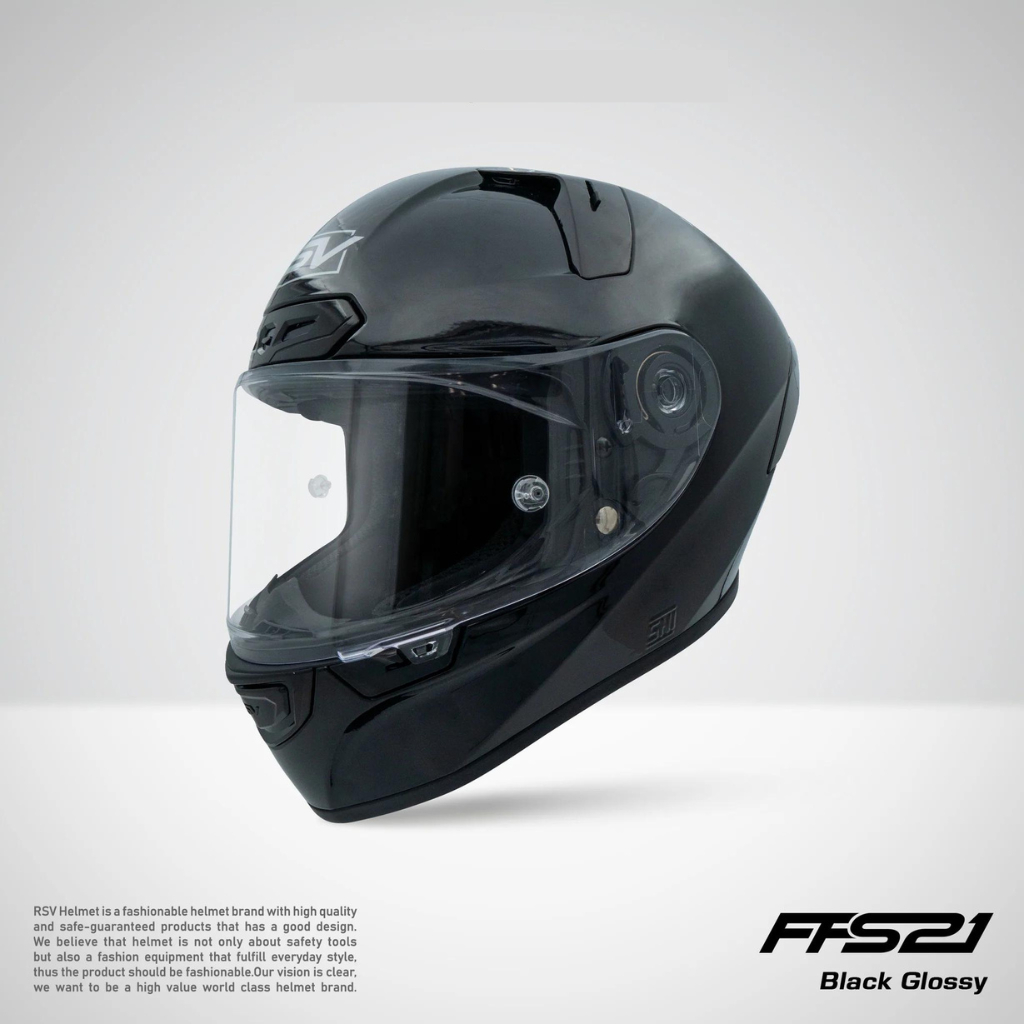 Jual HELM RSV FFS21 BLACK GLOSSY SINGLE VISOR / HELM FULL FACE / HELM ...