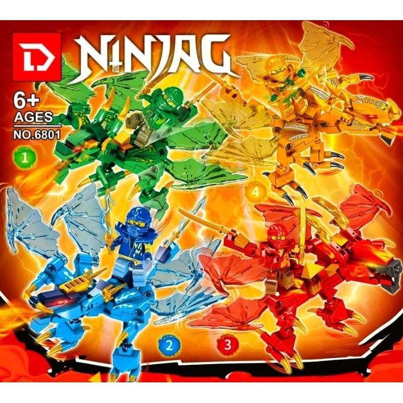 Jual mainan balok ninja naga dragon rising crystalized dobel sayap ...