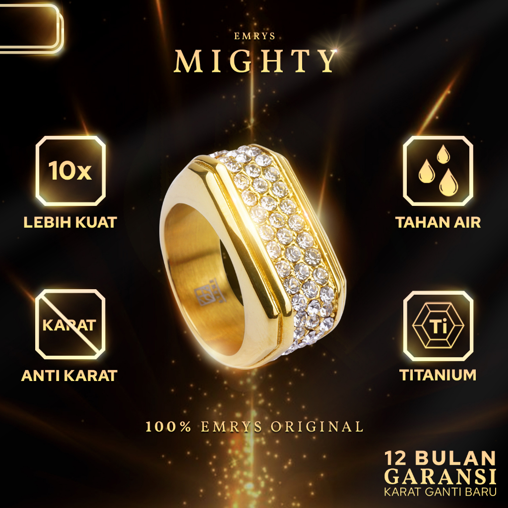 Jual BUY 1 FREE 2 GIFT Emrys Premium Ring MIGHTY Real Titanium Anti ...