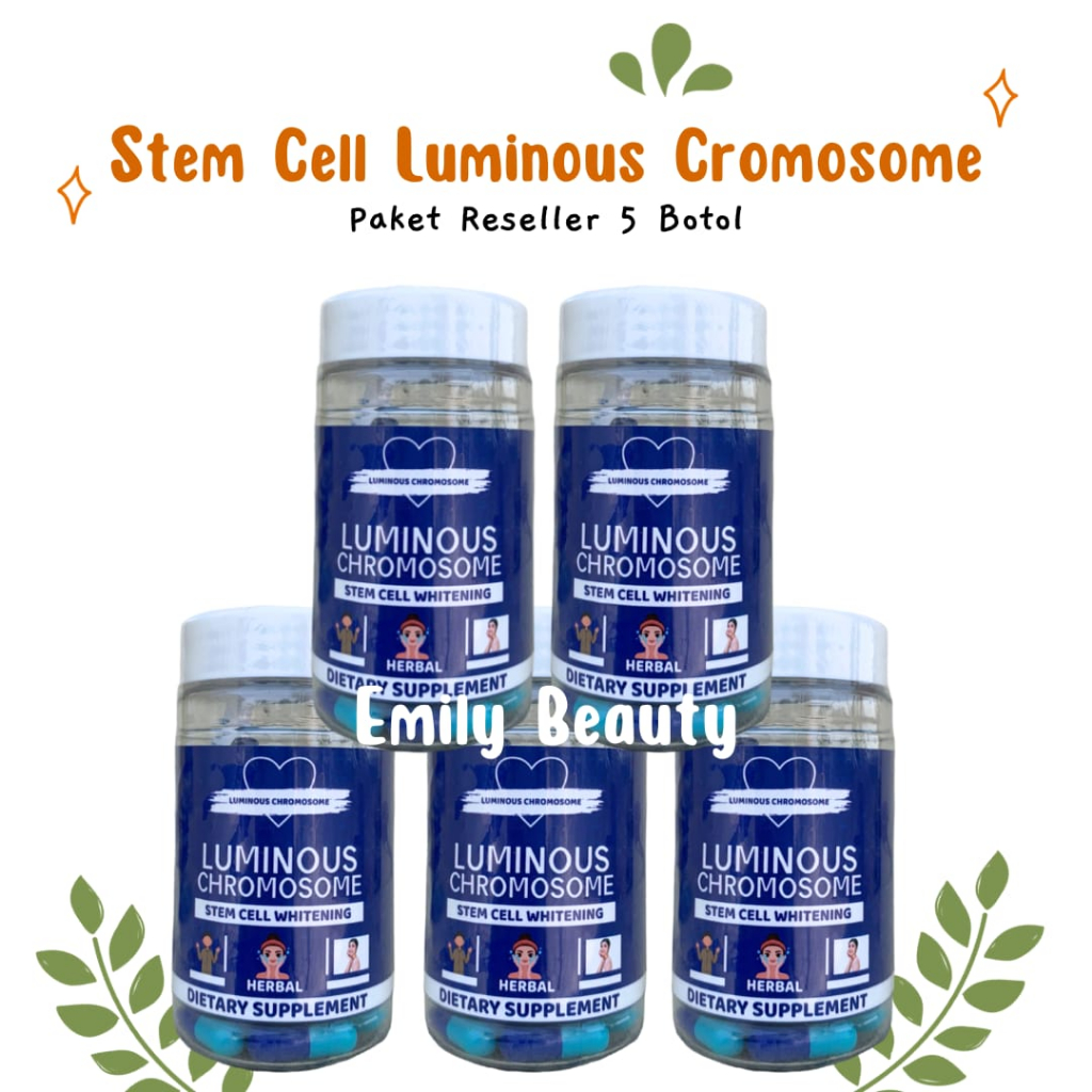Jual PAKET RESELLER 5 BOTOL STEM CELL LUMINOUS CROMOSOME KAPSUL PEMUTIH ...