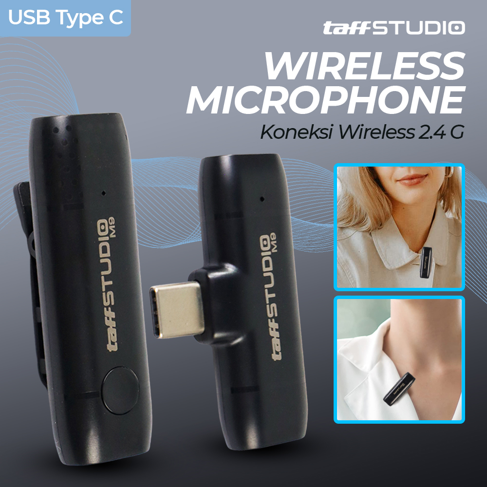 Jual Wireless Microphone Lavalier USB Type C Clip On LLive Streaming ...