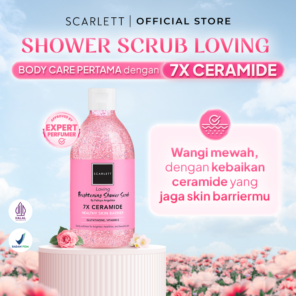 Jual Scarlett Whitening Loving Brightening Shower Scrub - Sabun Mandi ...