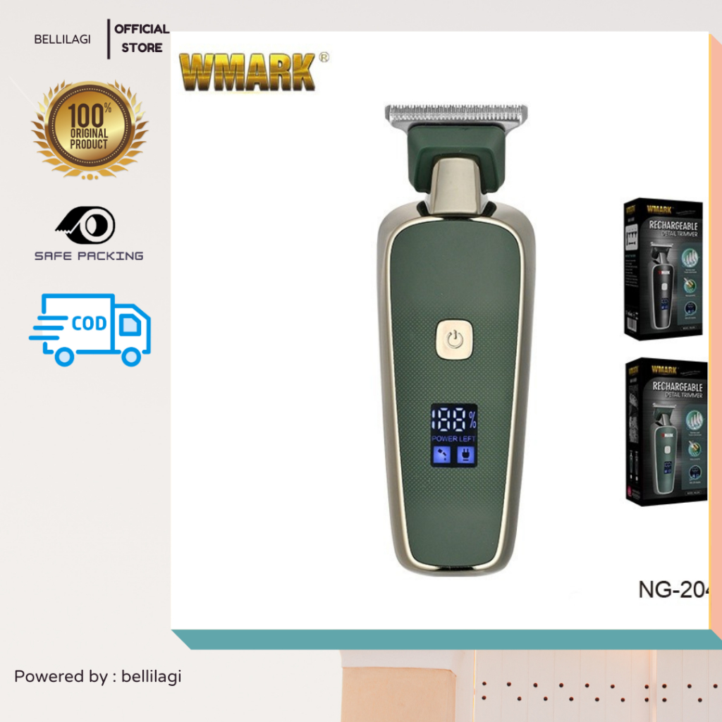 Jual WMARK NG-204 Hair Trimmer Barbershop Salon 7000Rpm Cordles LED Indikator Batre T-Blade Alat ...