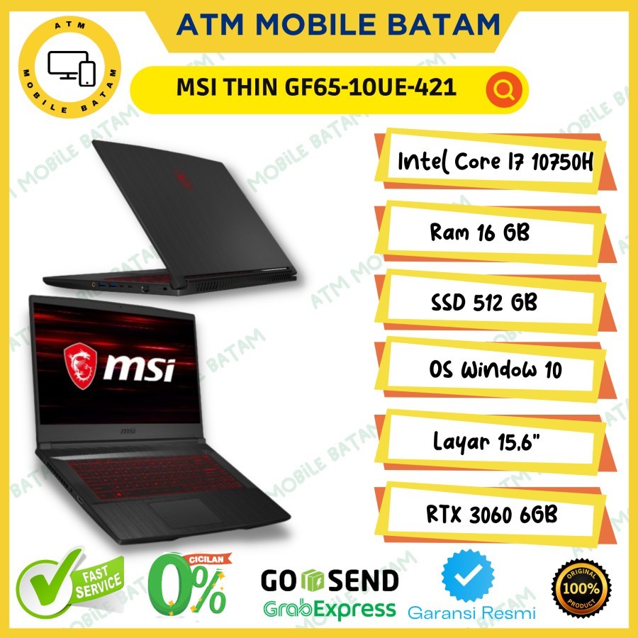 Jual MSI THIN GF65 421 RTX3060 i7 10750H 16GB 512ssd 15.6FHD 144Hz IPS W10 | Shopee Indonesia