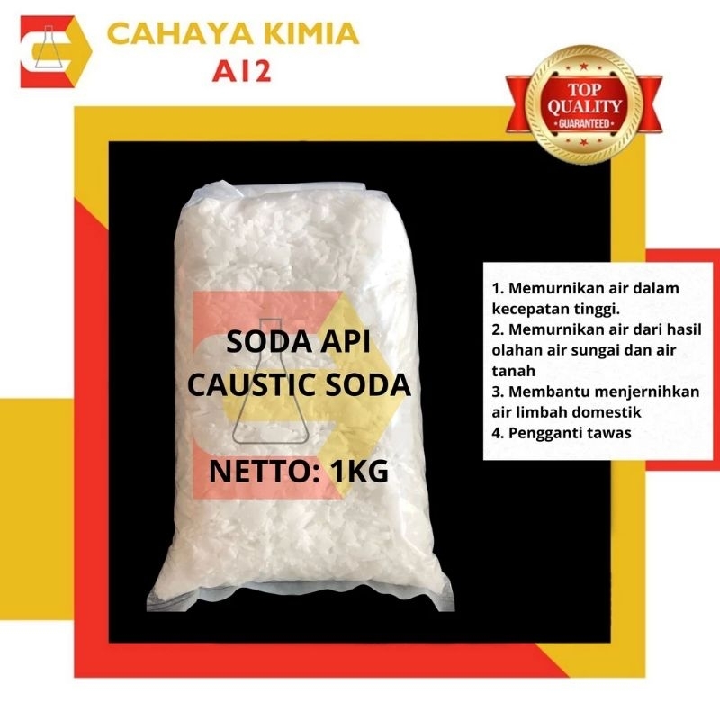 Jual SODA API / KOSTIK / CAUSTIC SODA FLAKE 98% IMPORT 1 KG | Shopee ...