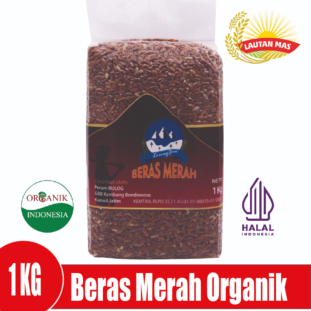 Jual Beras Merah Organik Kemasan Vakum 1KG | Shopee Indonesia