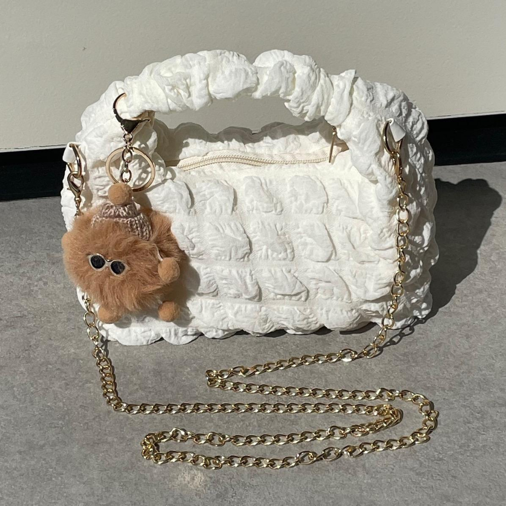 Jual WAFFLE POUCH MINI BAG - FREE CHARM TAS (tas puffy bubble wanita ...