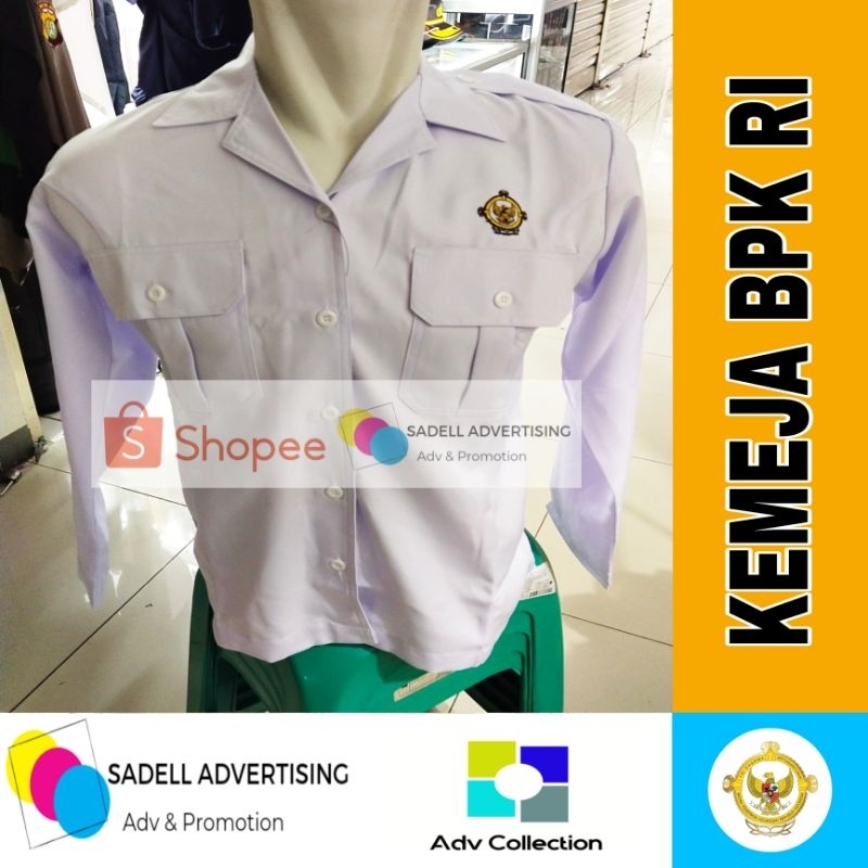 Jual Kemeja BPK RI Seragam BPK RI Putih PDH Lengan Panjang Perempuan ...