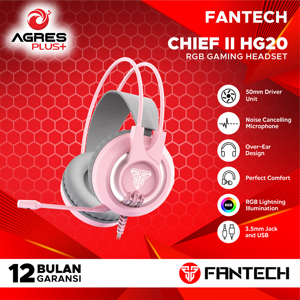 Jual FANTECH Headset Chief II HG20 RGB Gaming Noise Cancelling Mic AGP ...
