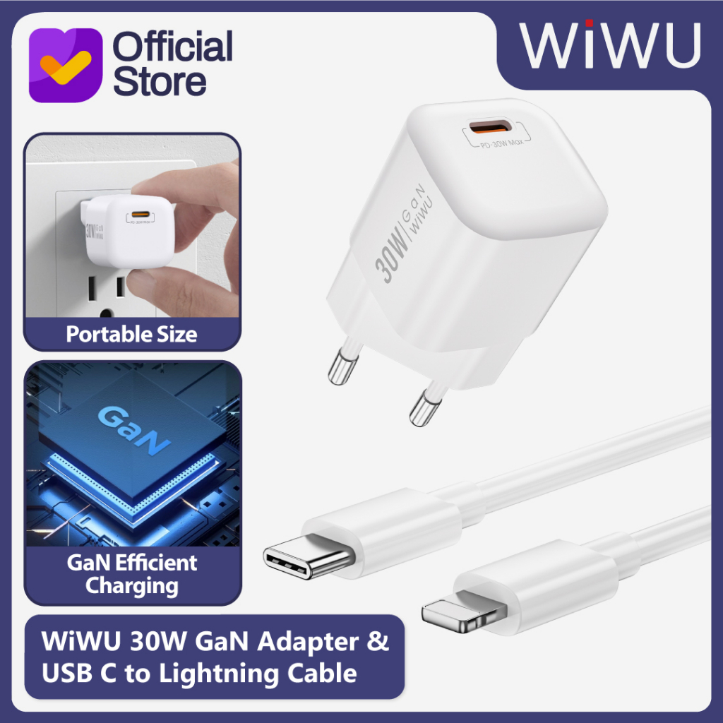 Jual WiWU Adapter Charger 30W Nano GaN PD Power Delivery Fast Charging ...
