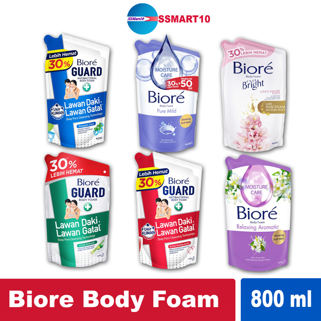 Jual Biore Body Foam Sabun Cair Refill 800ML | Shopee Indonesia