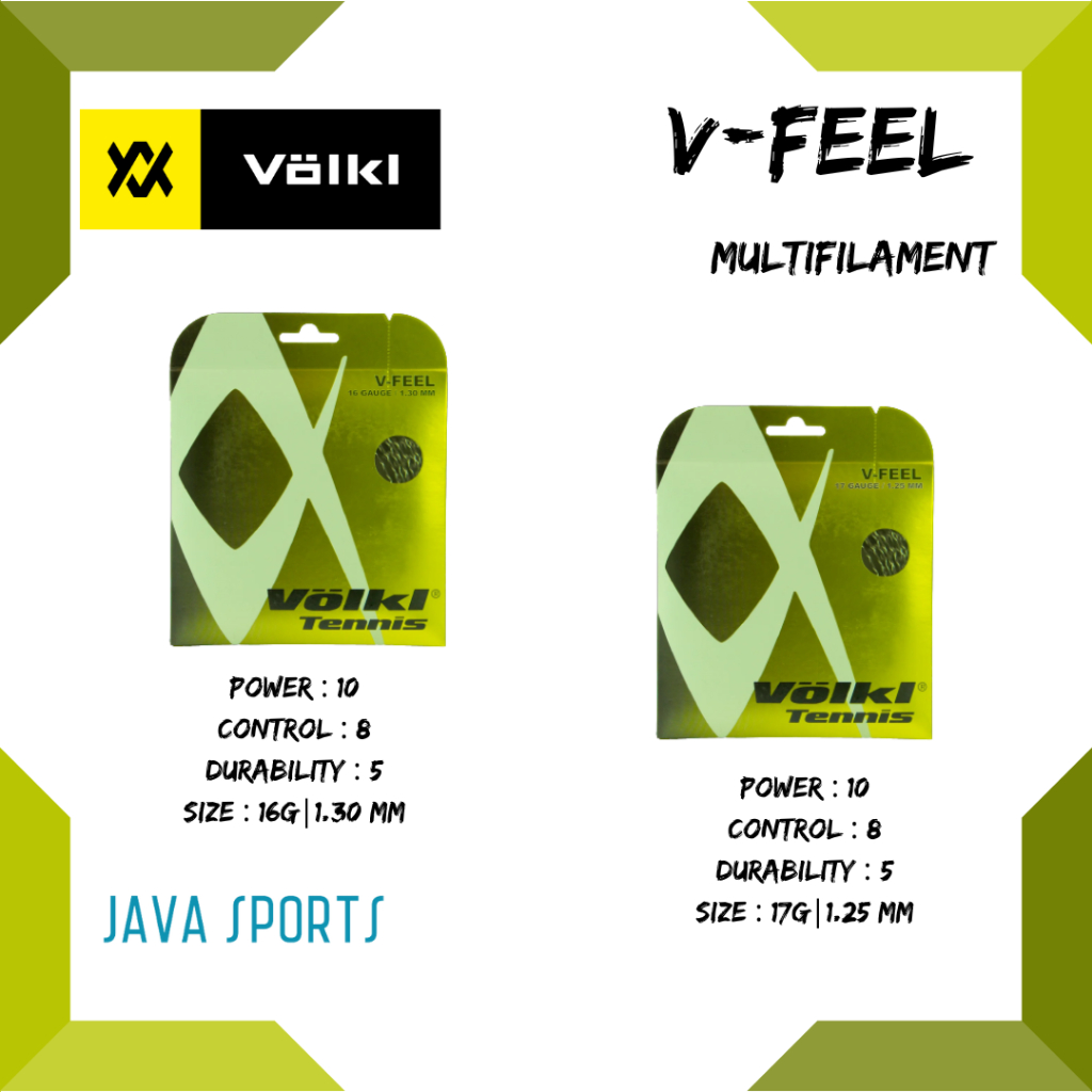 Jual Senar Tenis Volkl V-Feel Tennis Original | Multifilament | 16g 17g ...