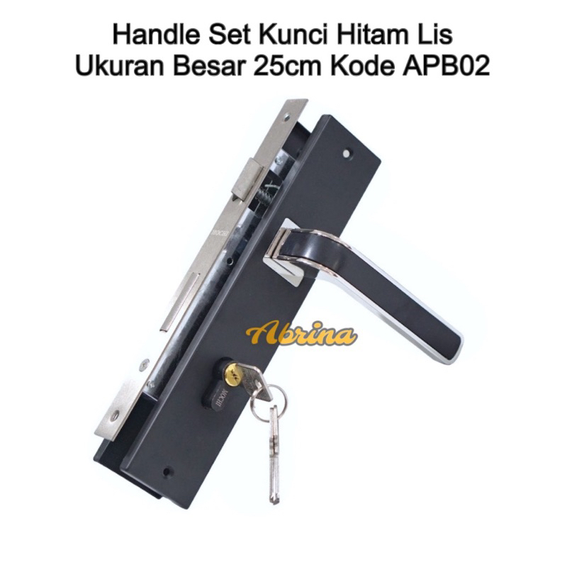Jual Handle Set Kunci Pintu Hitam Ring Chrome Ukuran Besar 25 cm ...