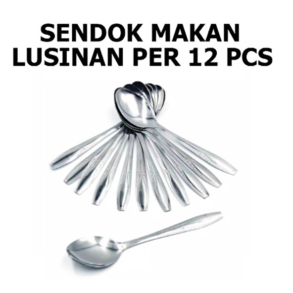 Jual Sendok Makan Stainless Steel Per Lusin isi 12 Pcs Sendok Besi ...