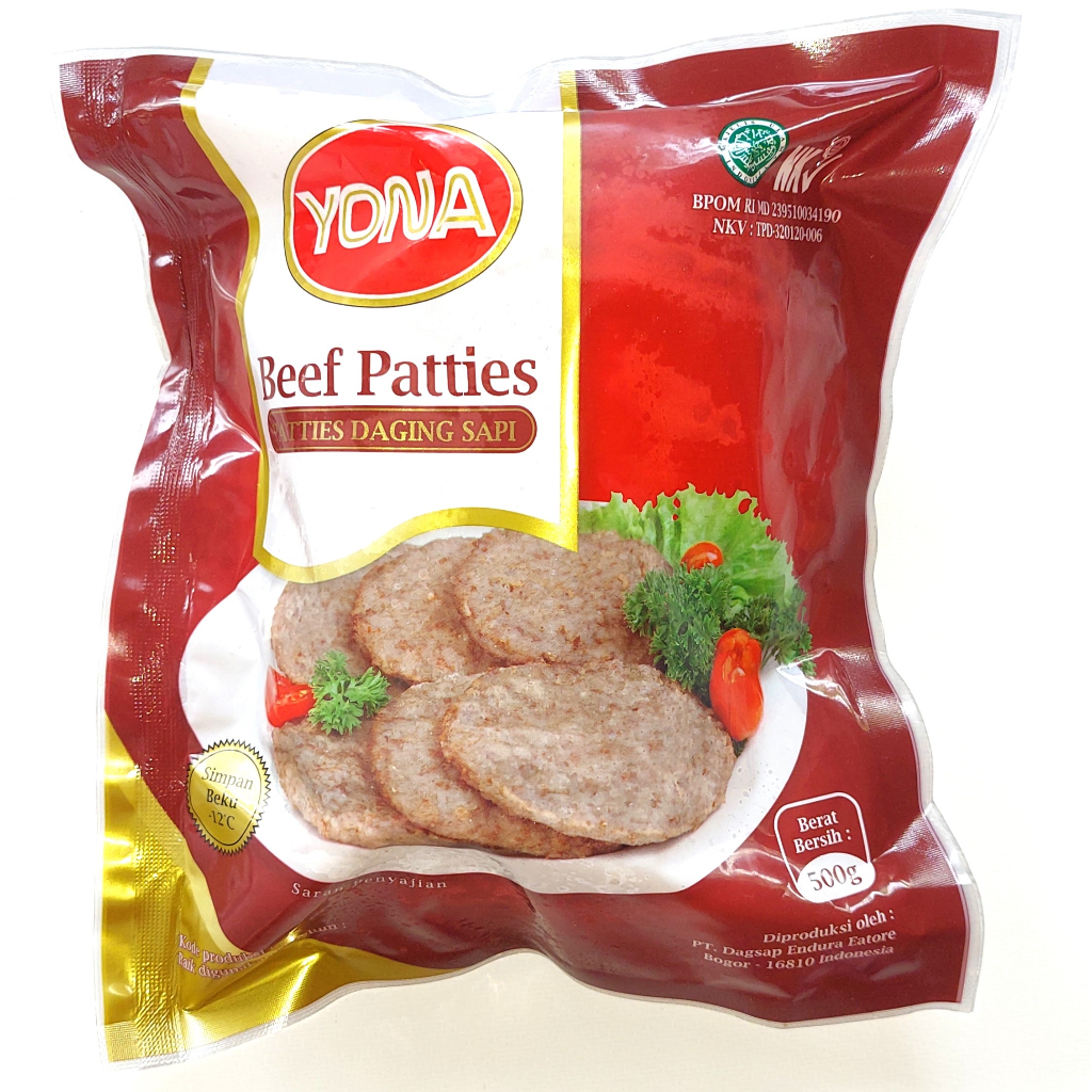 Jual Yona Beef Patties / Daging Burger Isi 10 Pcs 500 Gr | Shopee Indonesia