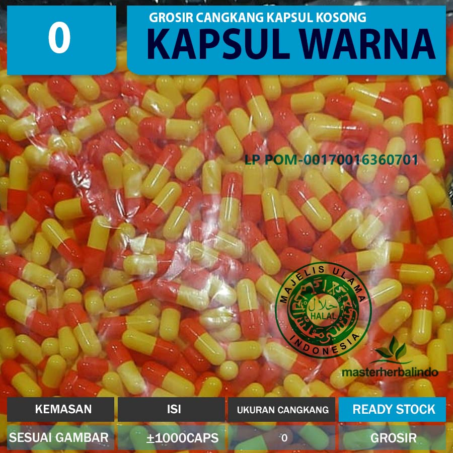 Jual cangkang kapsul kosong warna 0 isi 1000 caps | Shopee Indonesia