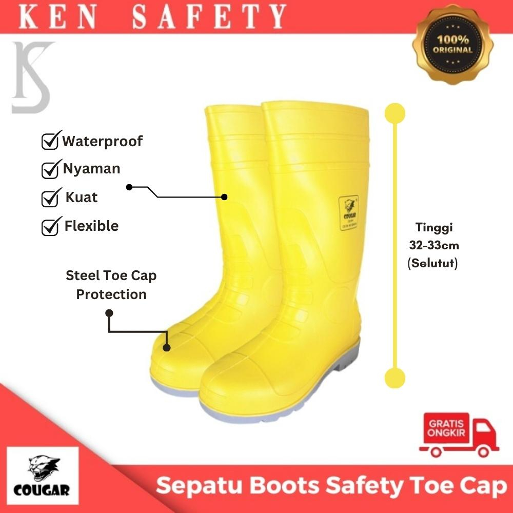 Jual Sepatu Safety Boots Ujung Besi Toe Cap Cougar Kuning Berkualitas ...