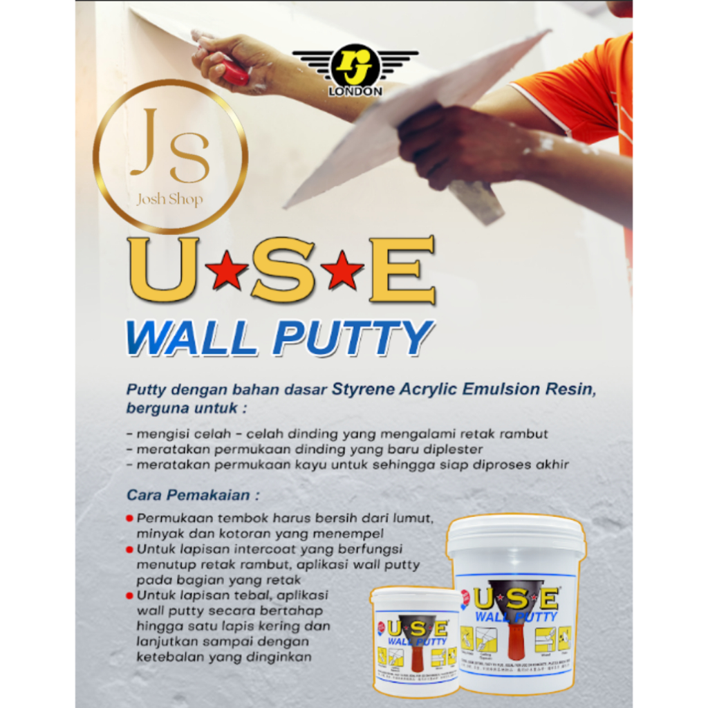 Jual Dempul Premium RJ USE Wall Putty Dempul Tembok Kayu Serbaguna RJ ...