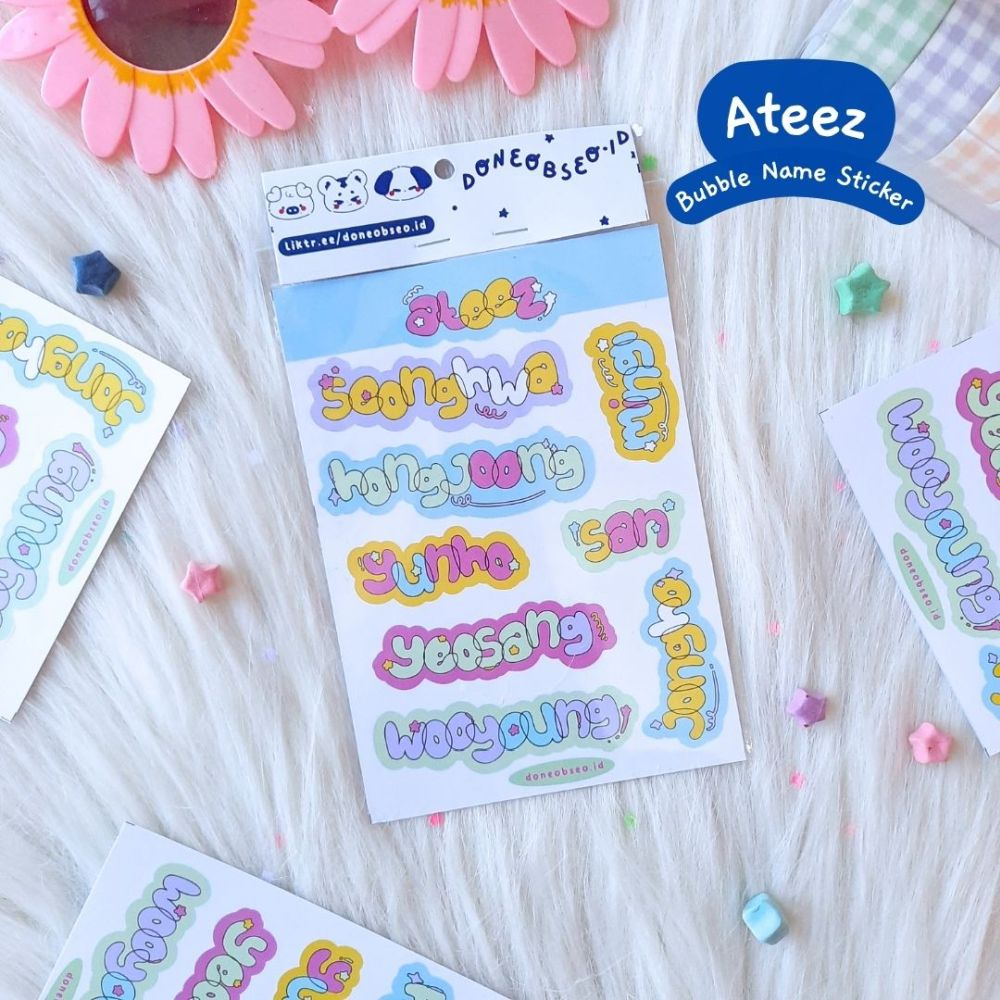 Jual DONEOBSEO.ID Bubble Name Sticker Sheet / Stiker Kiss Cut | Shopee ...