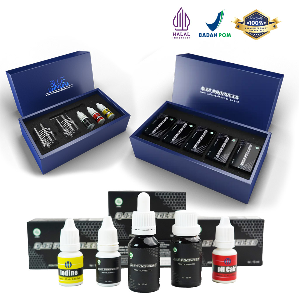 Jual QJI Propolis Paket Exclusive | isi 5 Box @15ml Bonus Demo Kit ...