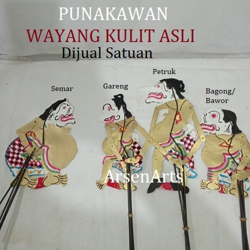 Jual Semar, Gareng, Petruk dan Bagong/Bawor (Punakawan) Wayang Kulit ...