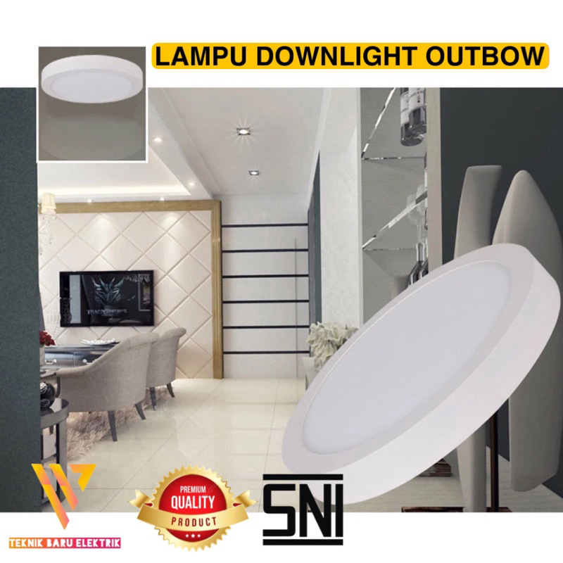 Jual Lampu Downlight Panel LED 6W 12W 18W Outbow OB Bulat Kotak Tempel ...
