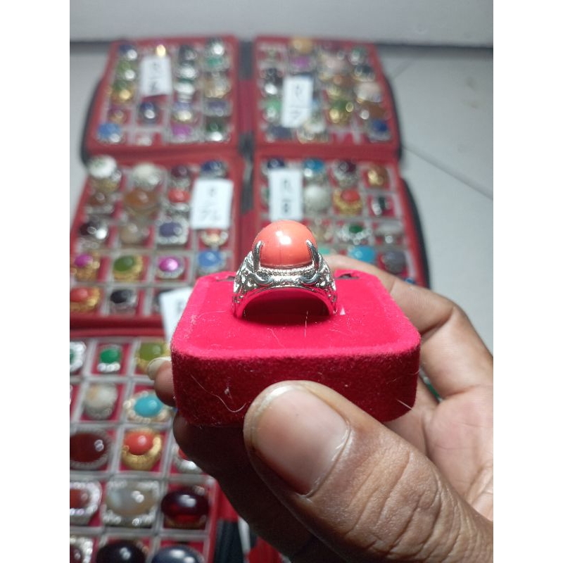 Jual cincin batu red marjan coral laut natural | Shopee Indonesia