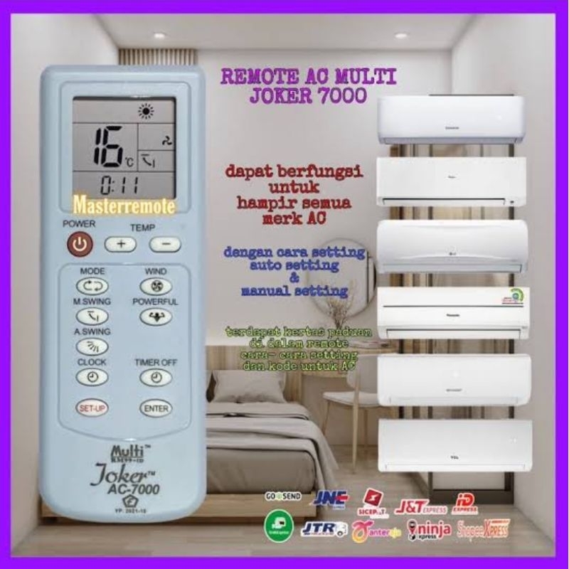 Jual Remote control AC 7000 Joker multi universal A/C PANASONIC ...