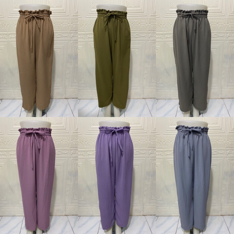 Jual Celana kulot cringkel premium kulot highweist model pita depan ...