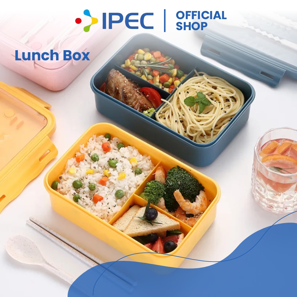 Jual Lunch Box 3 Sekat FREE Sendok Garpu / Lunch Box Kotak Makan Kotak ...
