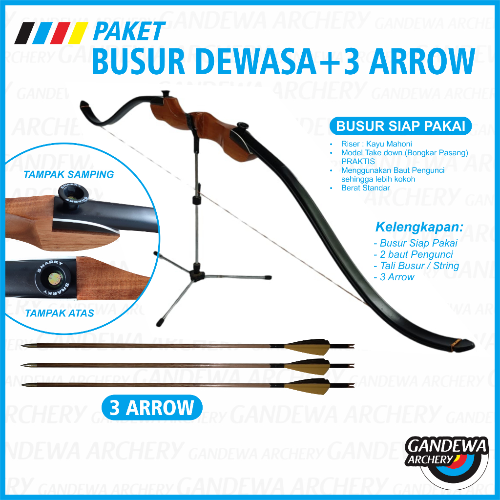 Jual Busur Panah Dewasa + 3 Arrow // Standar Bow | Shopee Indonesia