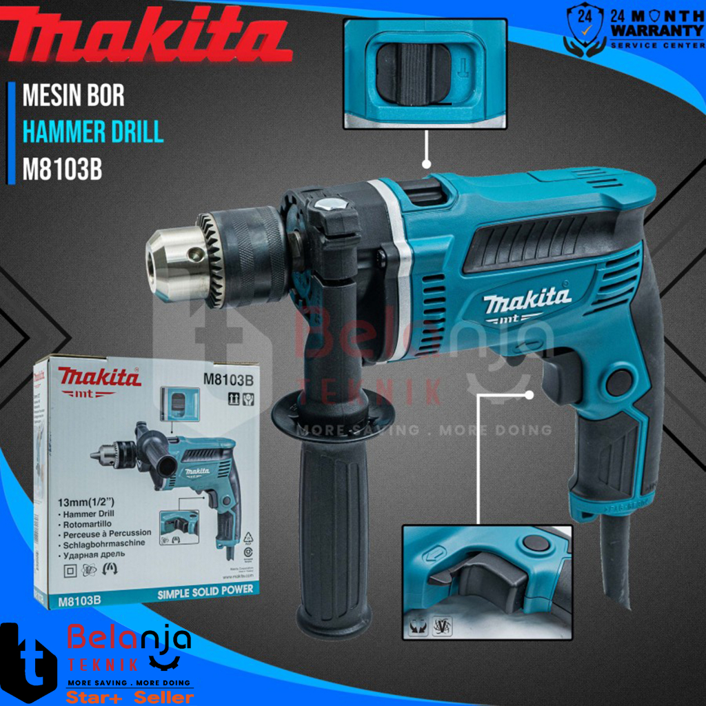 Jual Makita Mesin Bor Tangan Listrik 13MM M 8103 B Impact Drill 430W M8103B | Shopee Indonesia