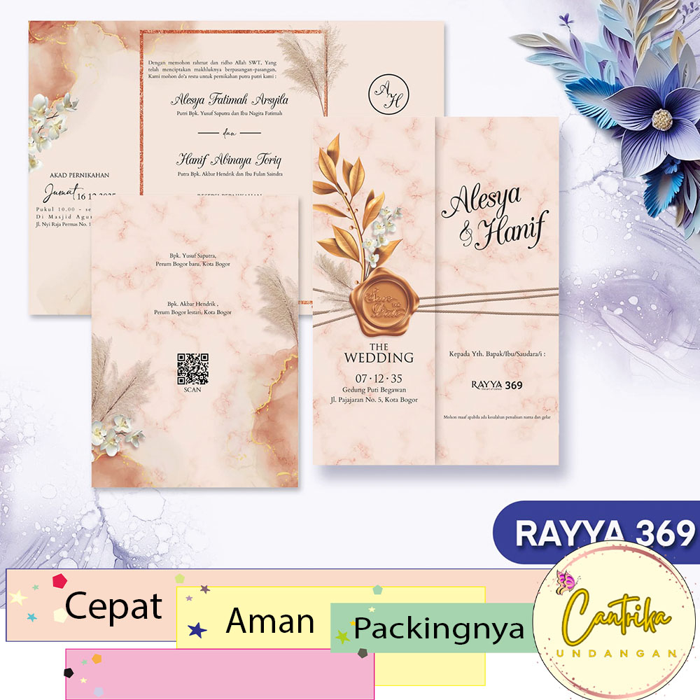 Jual Blangko Undangan Pernikahan Rayya 369 atau kertas undangan kosong ...