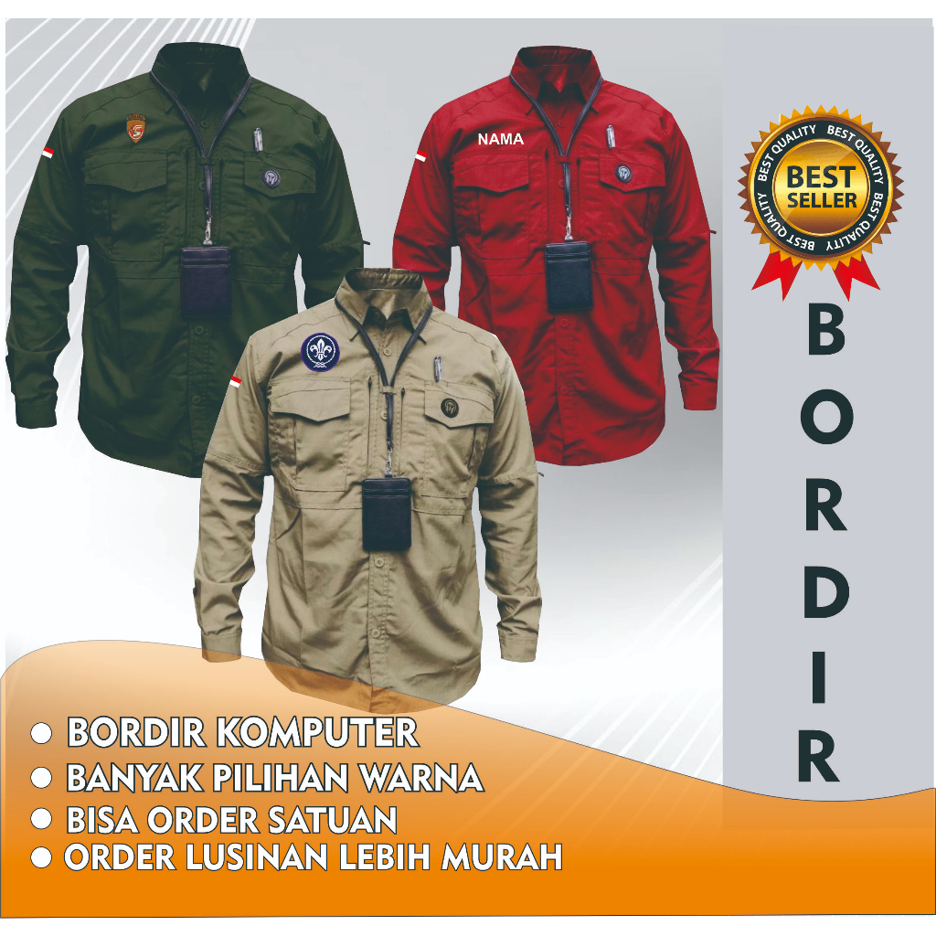 Jual Kemeja Custom Bordir M-Tac Tactical Lapangan | Seragam l Satuan ...